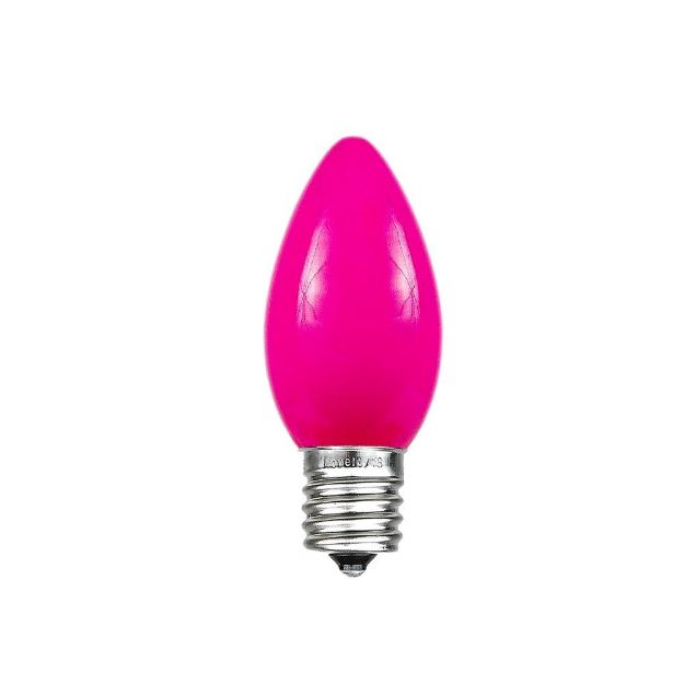 25 Pack of Pink C7 Ceramic Opaque Replacement Christmas Light ...