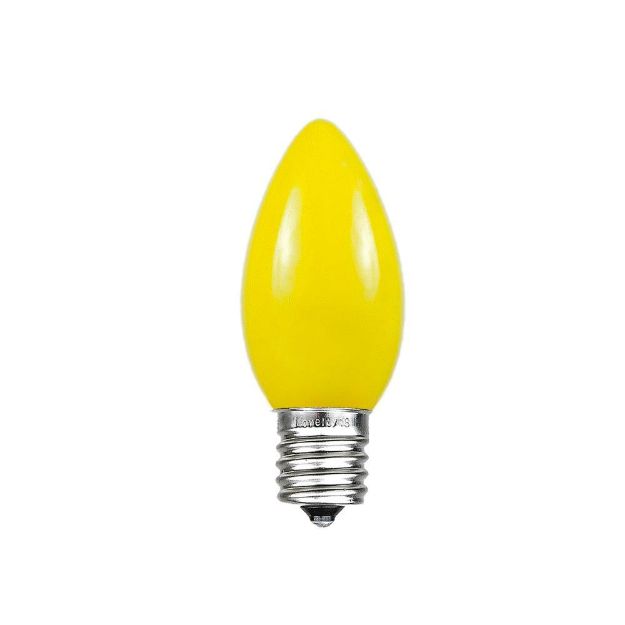 25 Pack of Yellow C7 Ceramic Opaque Replacement Christmas Light ...