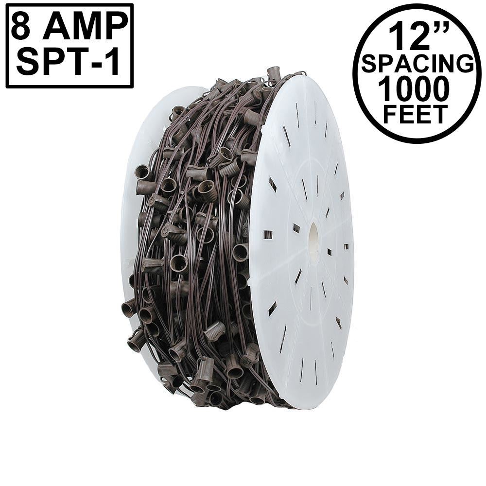 C7 1000 Foot Brown Wire Bulk Spool with 12" Spacing - Novelty ...