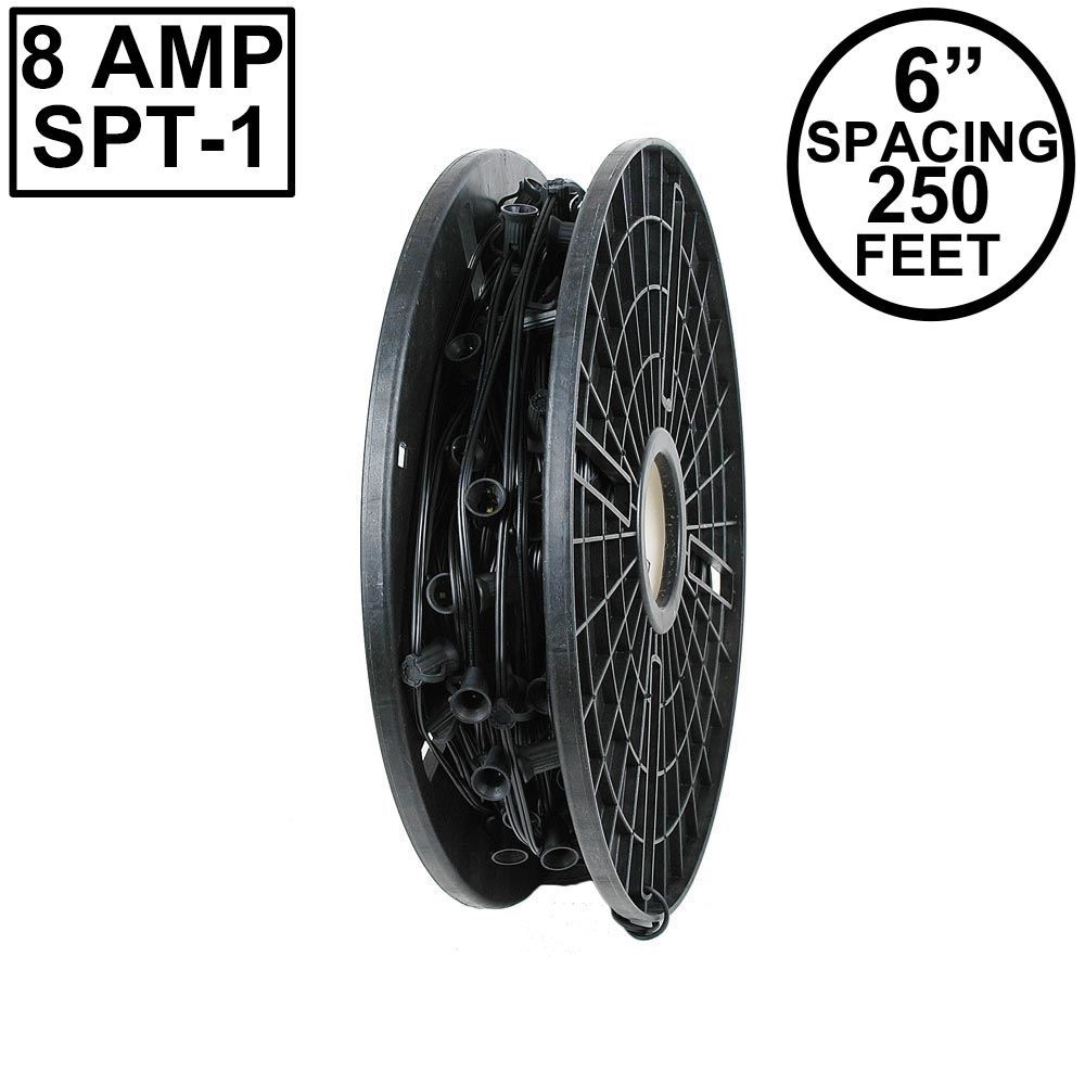 C7 250 Foot Black Wire Bulk Spool with 6" Spacing - Novelty ...