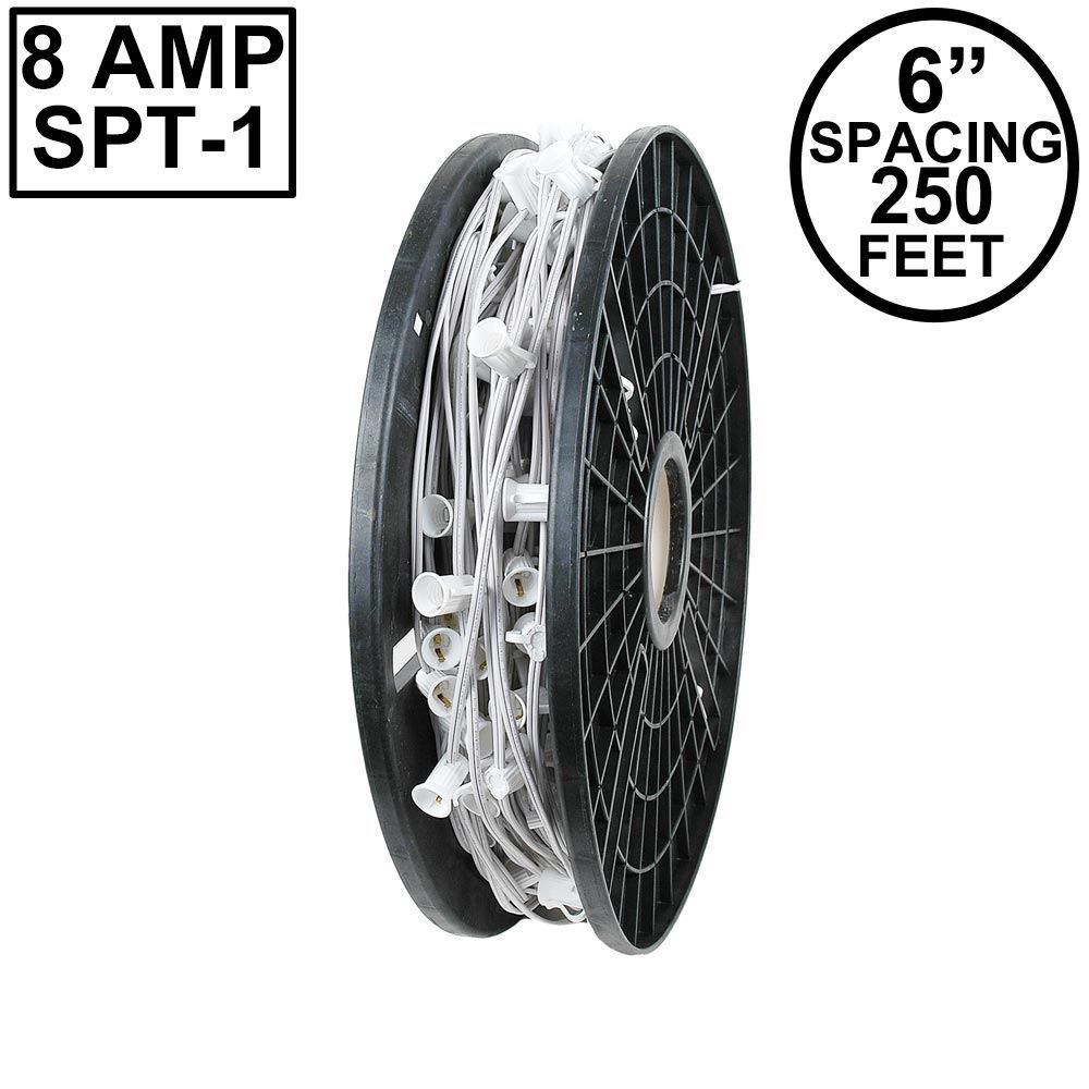 C7 250 Foot White Wire Bulk Spool with 6" Spacing - Novelty ...