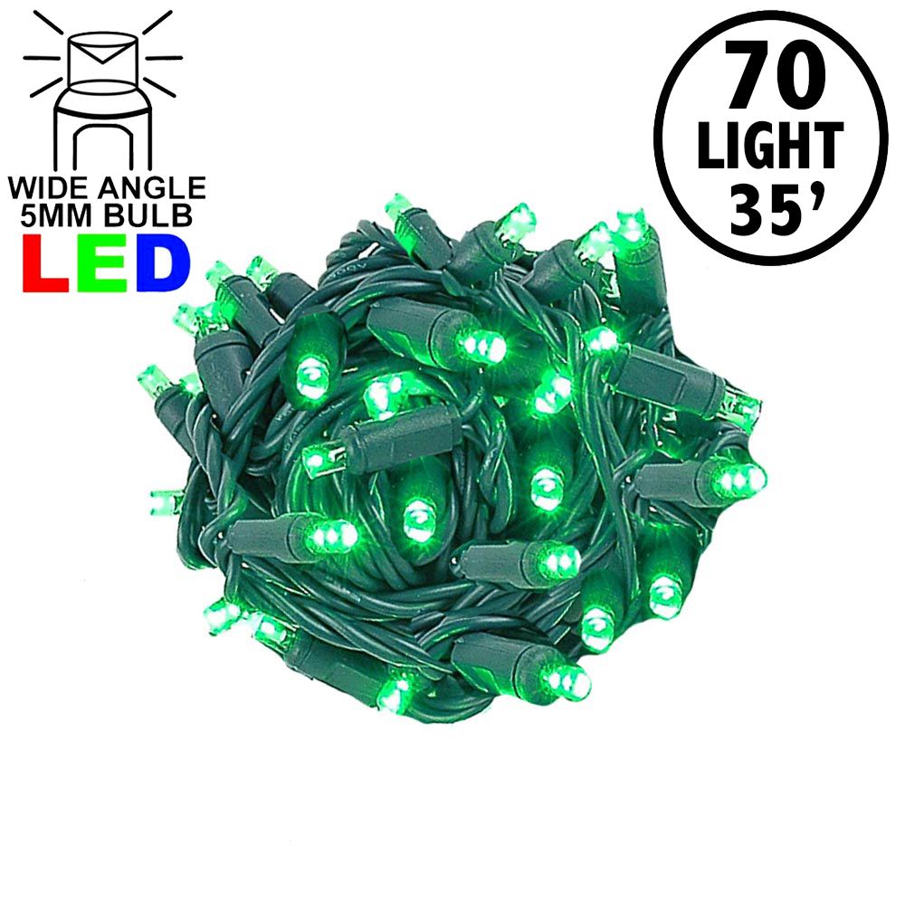 Wide Angle Green 70 Bulb LED Christmas Lights SetsNovelty Lights | LED ...