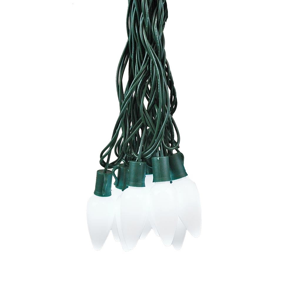 Commercial Grade LED Ceramic C9 Light Sets with Pure White Bulbs ...