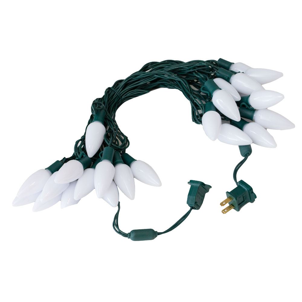 Commercial Grade LED Ceramic C9 Light Sets with Pure White Bulbs ...