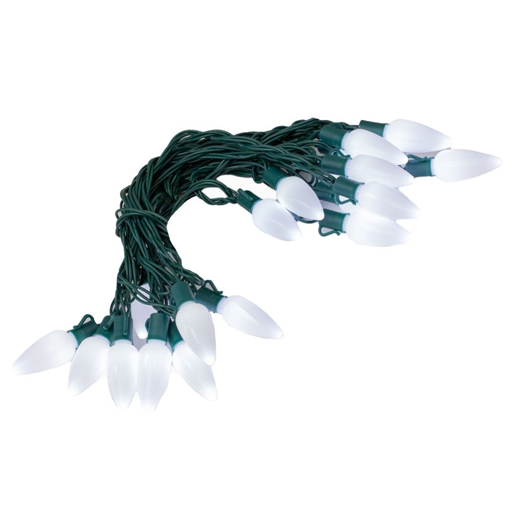 Commercial Grade LED Ceramic C9 Light Sets with Pure White Bulbs ...