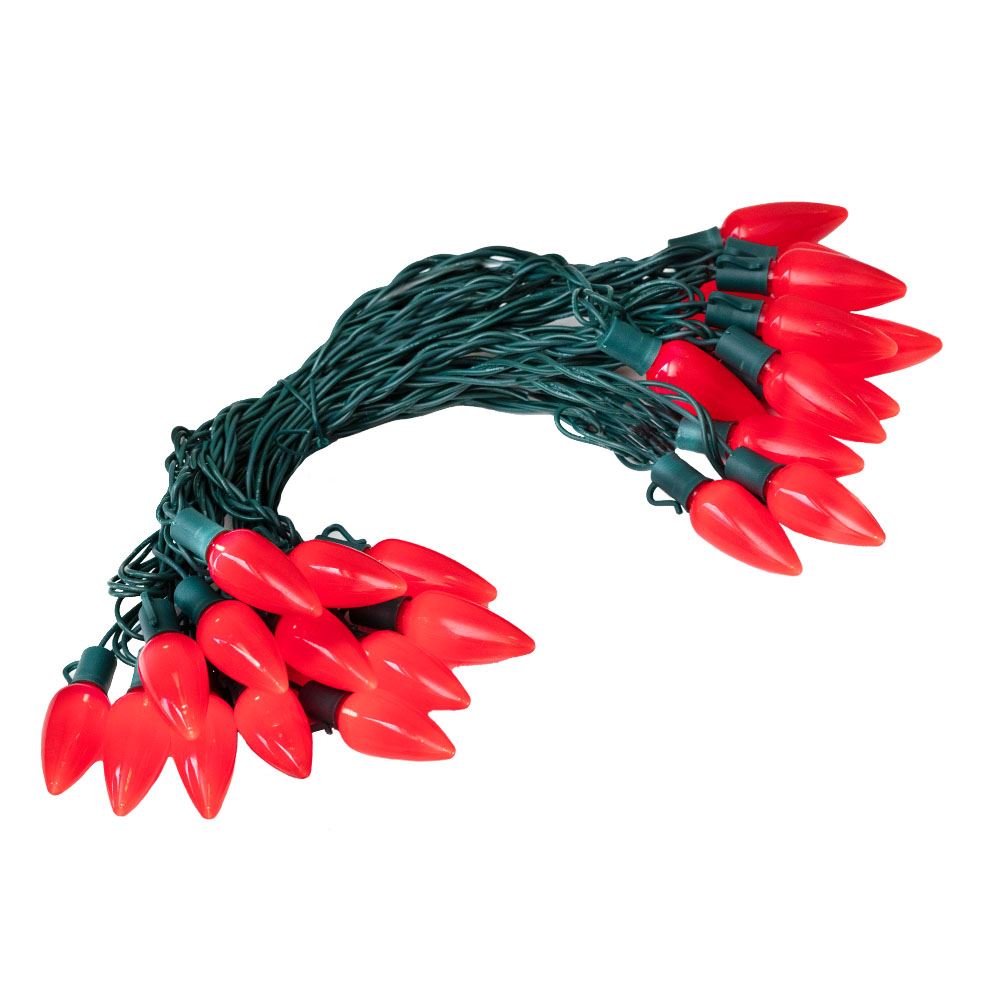 Commercial Grade LED Ceramic C9 Light Sets with Red Bulbs - Novelty ...