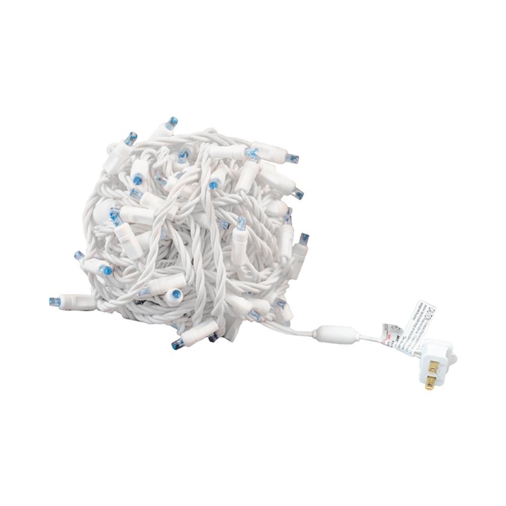 Wide Angle Teal 100 Bulb LED Christmas Lights Sets on White WireNovelty ...