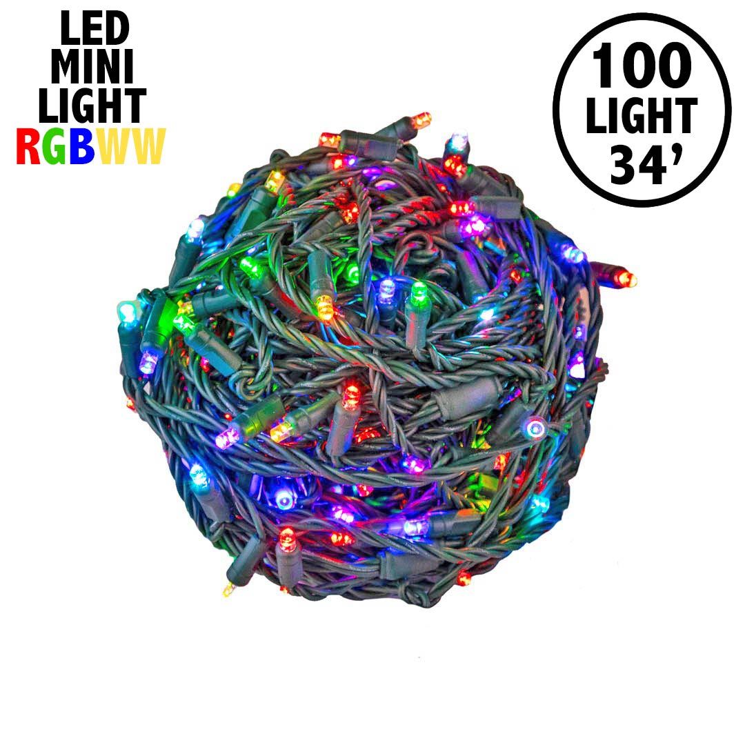 RGBWW Color Changing LED Mini Lights, 4" Spacing - Novelty ...