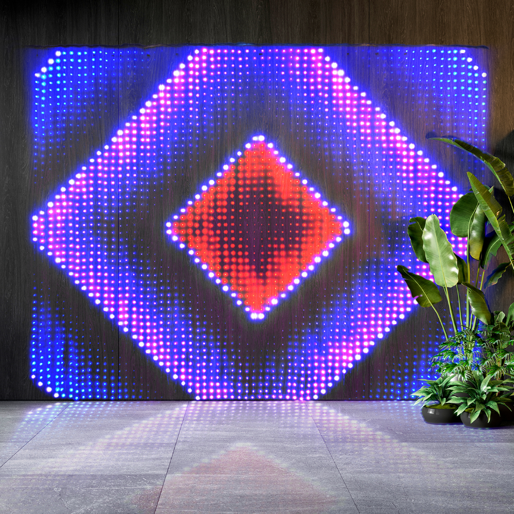 Giant LED Pixel RGB Digital Curtain 10.5ft x 8ft w/App ControlNovelty ...