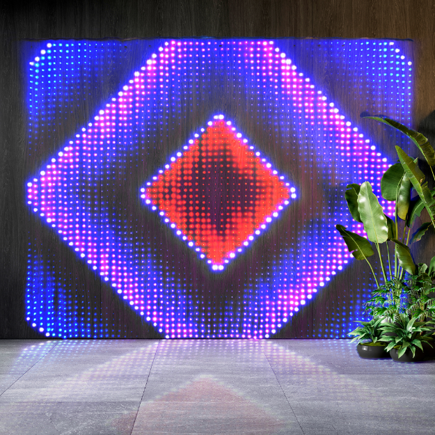 Giant LED Pixel RGB Digital Curtain 10.5ft x 8ft w/App ControlNovelty ...