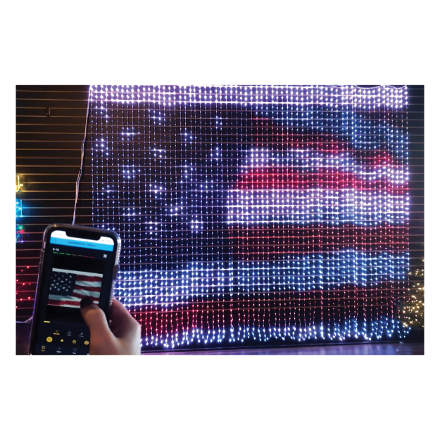 Giant LED Pixel RGB Digital Curtain 10.5ft x 8ft w/App ControlNovelty ...