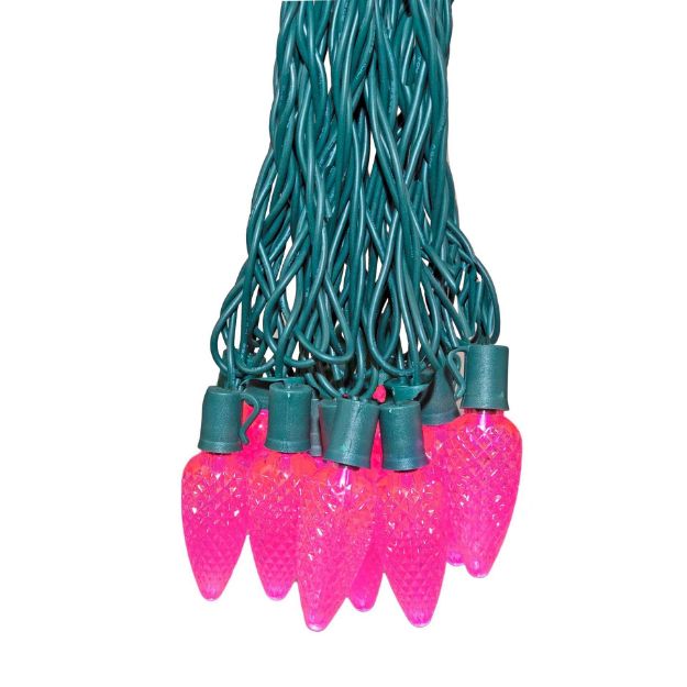 Commerical Grade LED C9 Light Sets with Pink Bulbs - Novelty Lights ...
