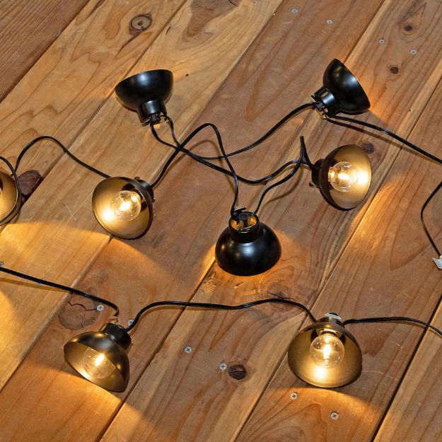 Warm White LED G40 Bell Lampshade Globe/Round Outdoor String Light Set ...