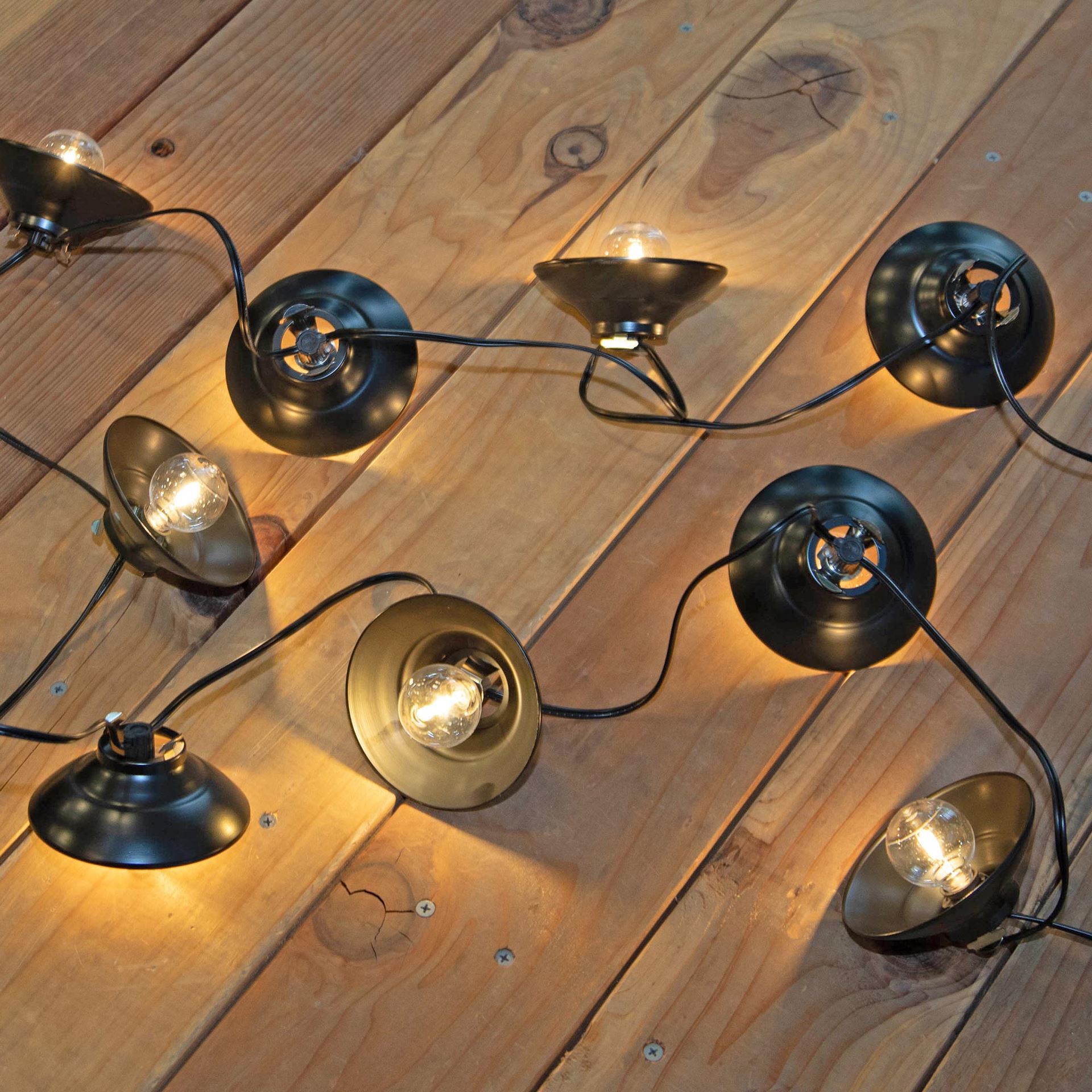 Warm White LED G40 Bistro Lampshade Globe/Round Outdoor String Light ...