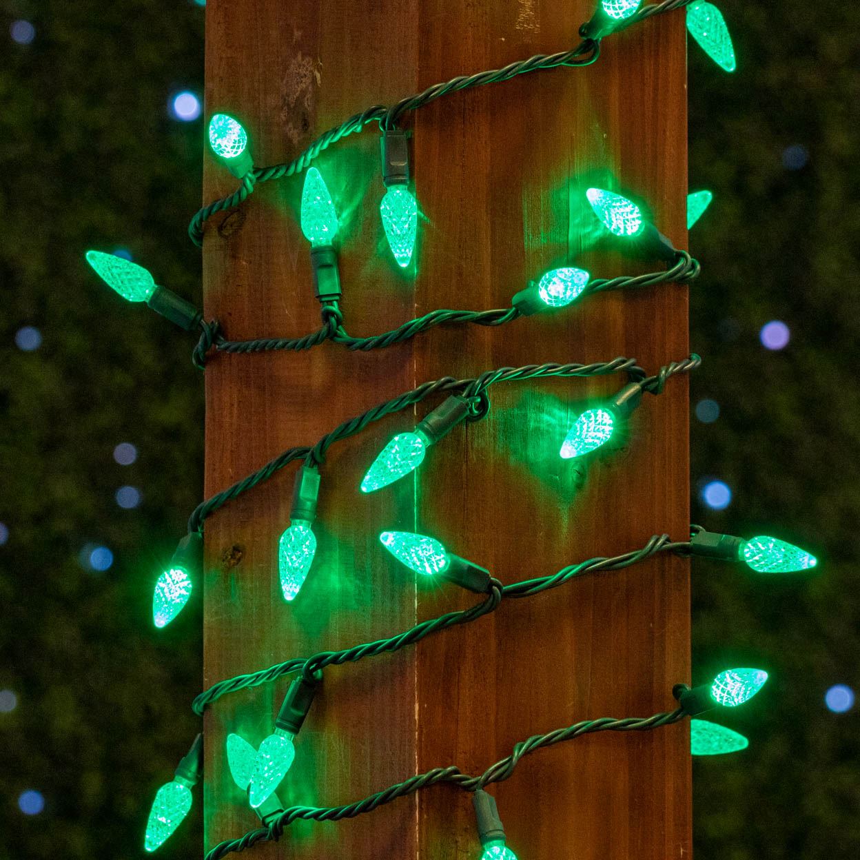 C6 LED 100 Light Green Strawberry Mini Lights - Novelty Lights ...