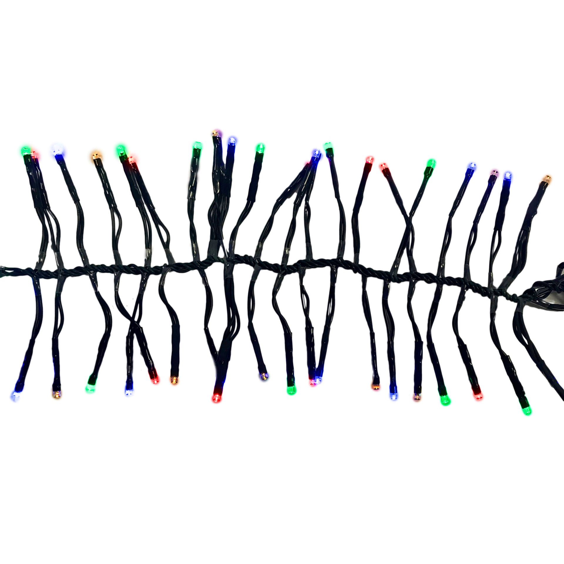 LED Twinkling Cluster Rice Light Set - 768 Multi Color Lights On Green ...