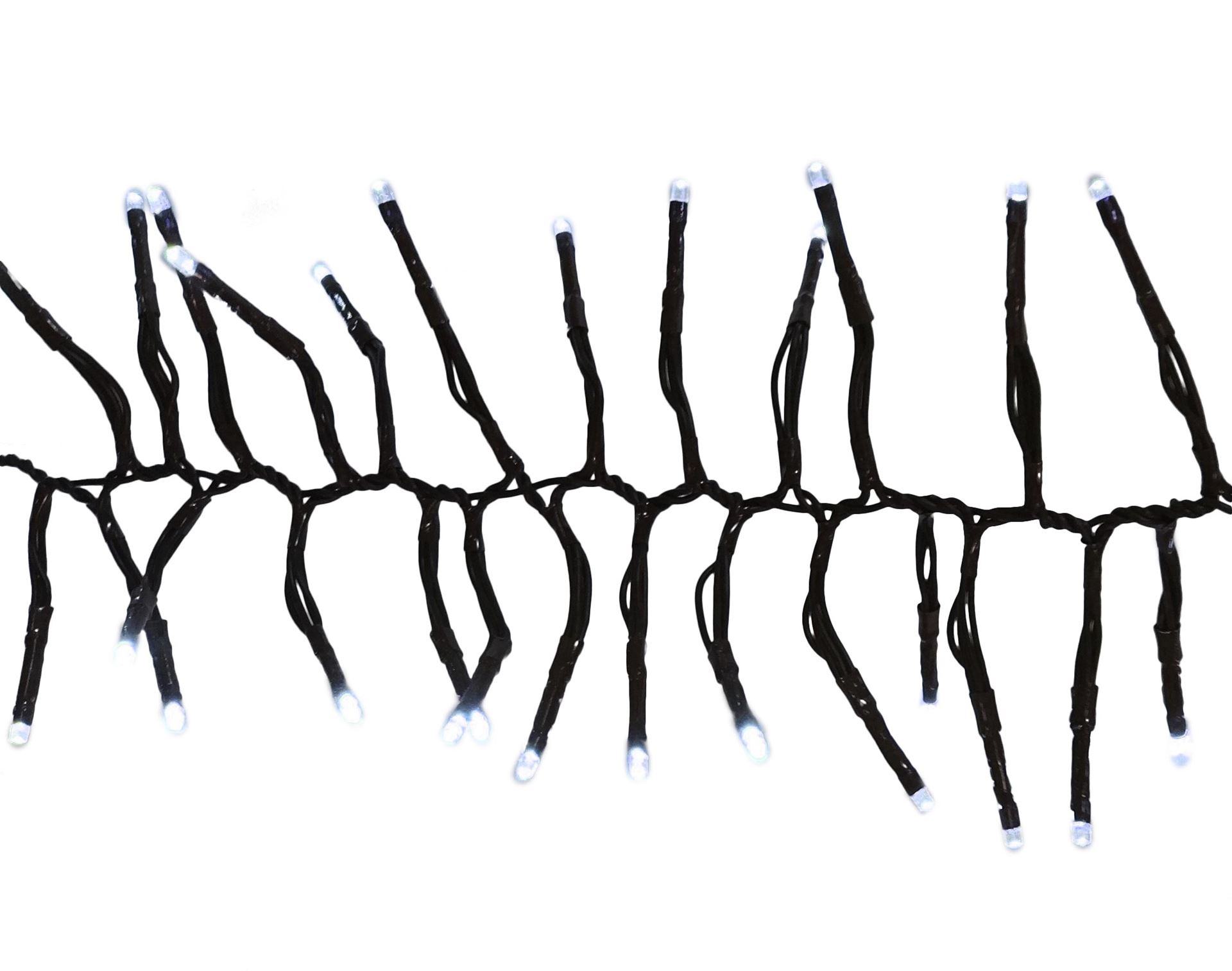 LED Twinkling Cluster Rice Light Set - 768 Pure White Lights On Green ...