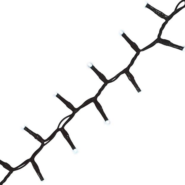 LED Twinkling Rice Light Set - 1000 Pure White Lights On Green ...