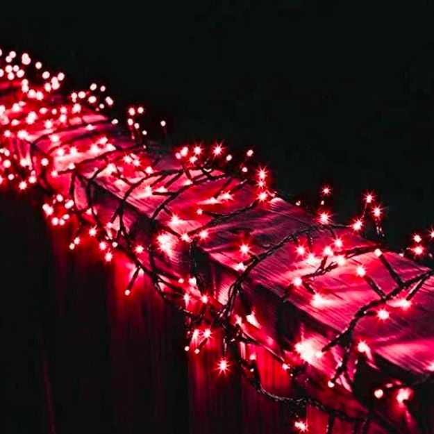 LED Twinkling Rice Light Set - 1000 Red Lights On Green WireNovelty ...
