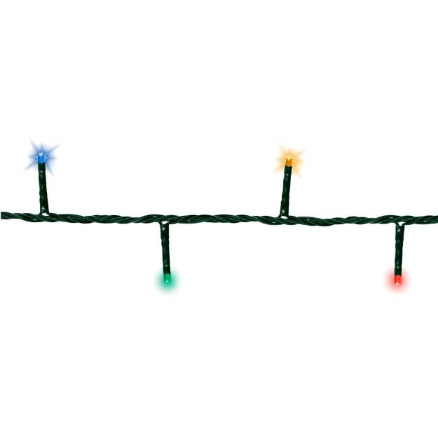 LED Twinkling Rice Light Set - 1000 Multi Color Lights On Green ...