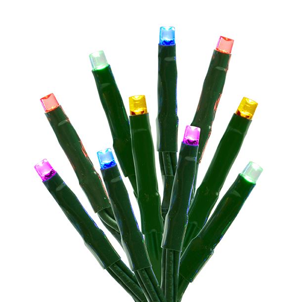 LED Twinkling Rice Light Set - 300 Multi Color Lights On Green ...