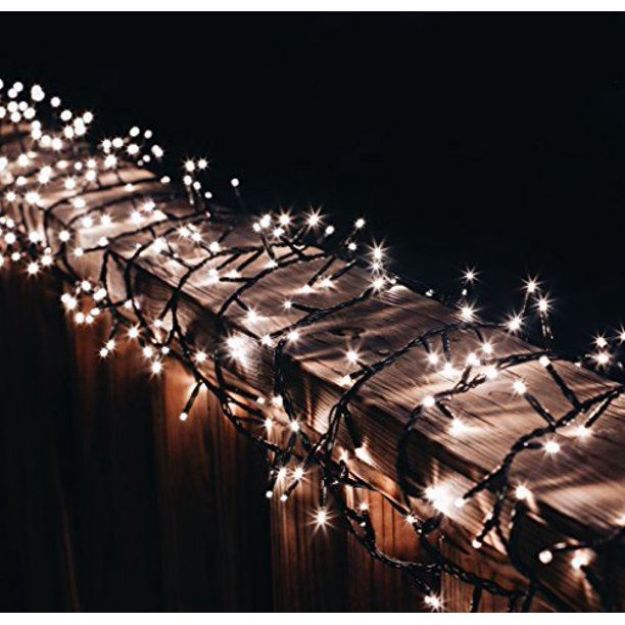 LED Twinkling Rice Light Set - 300 Warm White Lights On Green ...