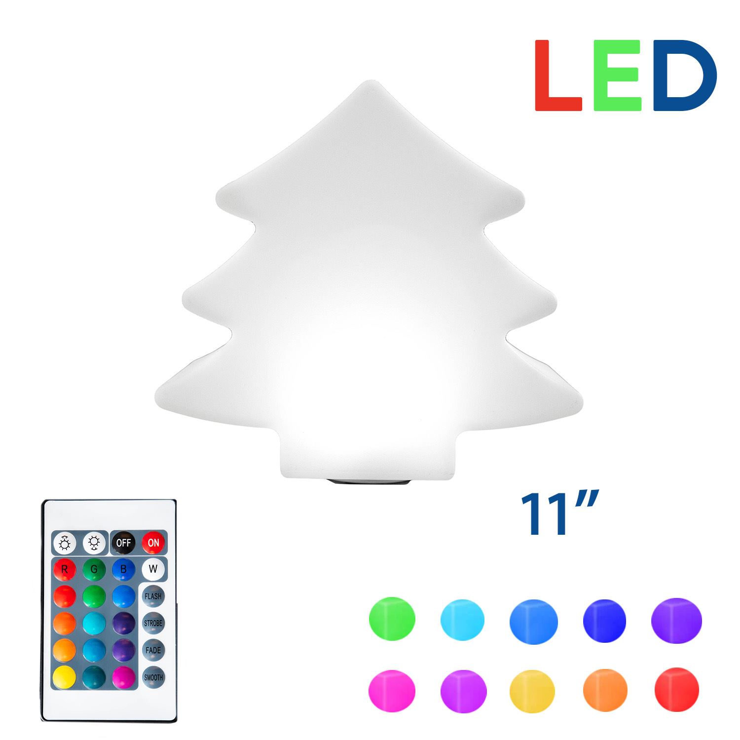 11" RGBW Tree Light Rechargeable Color Changing LED with RemoteNovelty ...