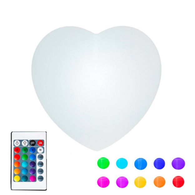 12" RGBW Heart Light Rechargeable Color Changing LED with RemoteNovelty ...