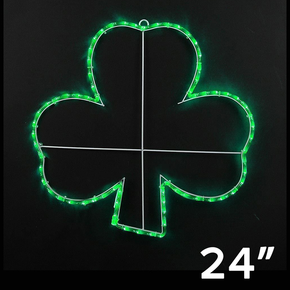 24" Shamrock LED Rope Light St. Patrick's Day Motif - Novelty Lights ...