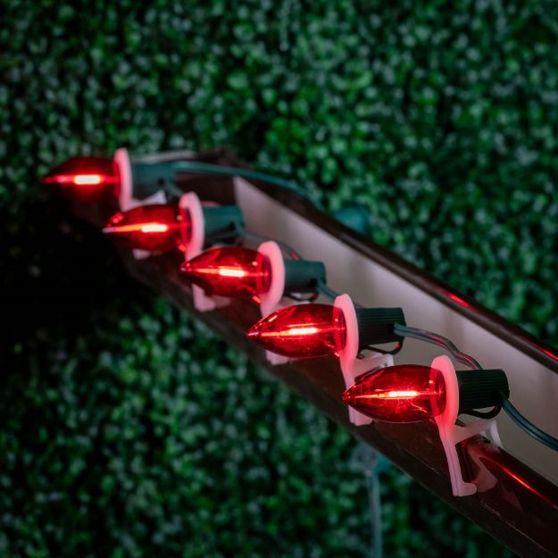 LED Plastic Filament Red C9 Replacement Christmas Lights 25 PackNovelty ...