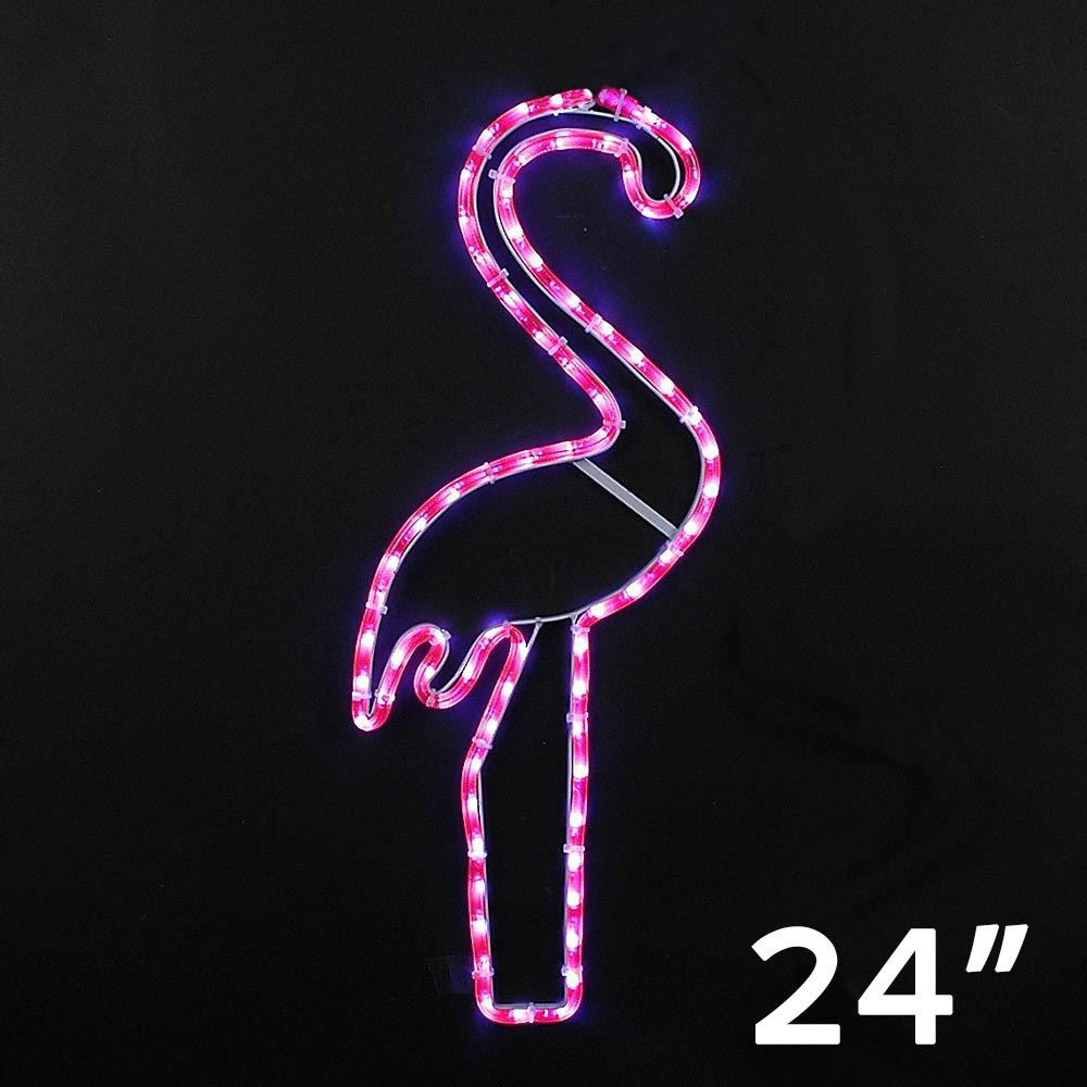 24" Pink Flamingo LED Rope Light Motif - Novelty Lights IncNovelty ...