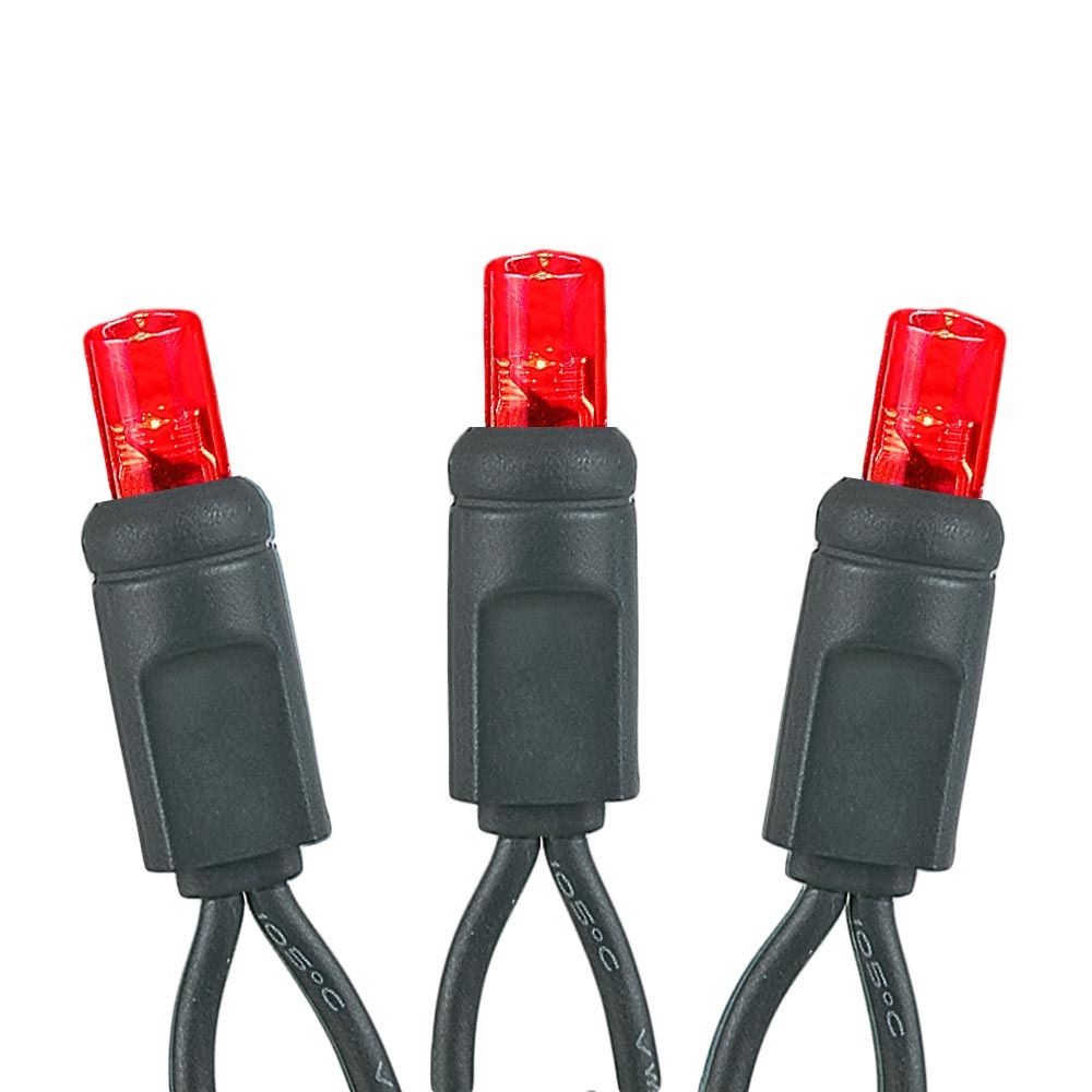 Black Wire Wide Angle Red 50 Bulb LED Christmas Lights Sets 11 Feet ...