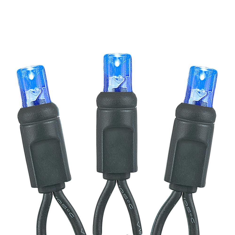 Black Wire Wide Angle Blue 50 Bulb LED Christmas Lights Sets 11 Feet ...