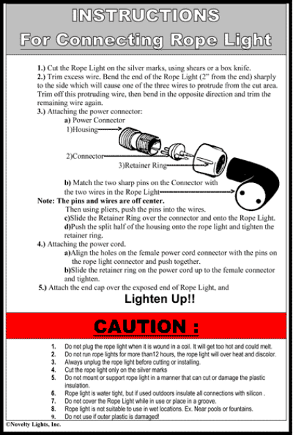LED Rope Light Connector Kit 6 foot - Novelty LightsNovelty Lights ...