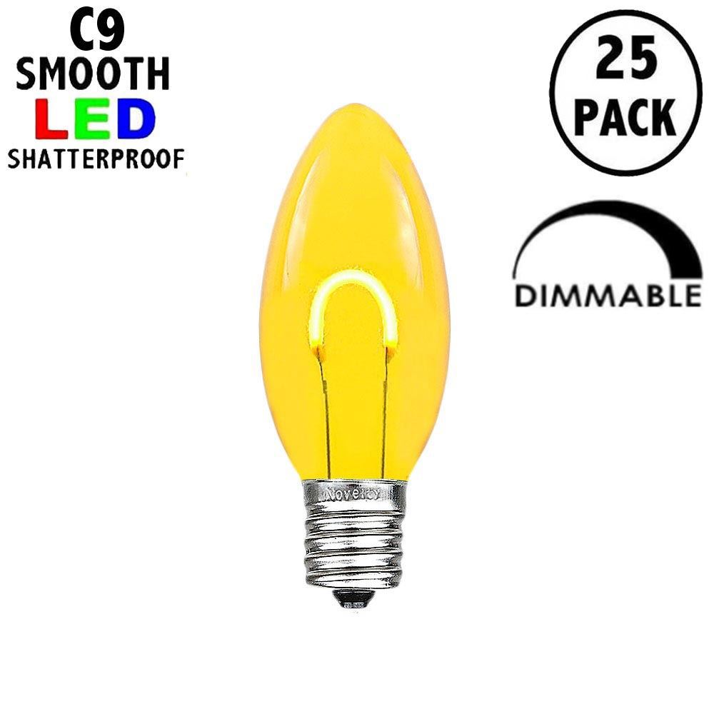 LED Plastic Flex Filament Yellow C9 Replacement Christmas Lights 25 ...