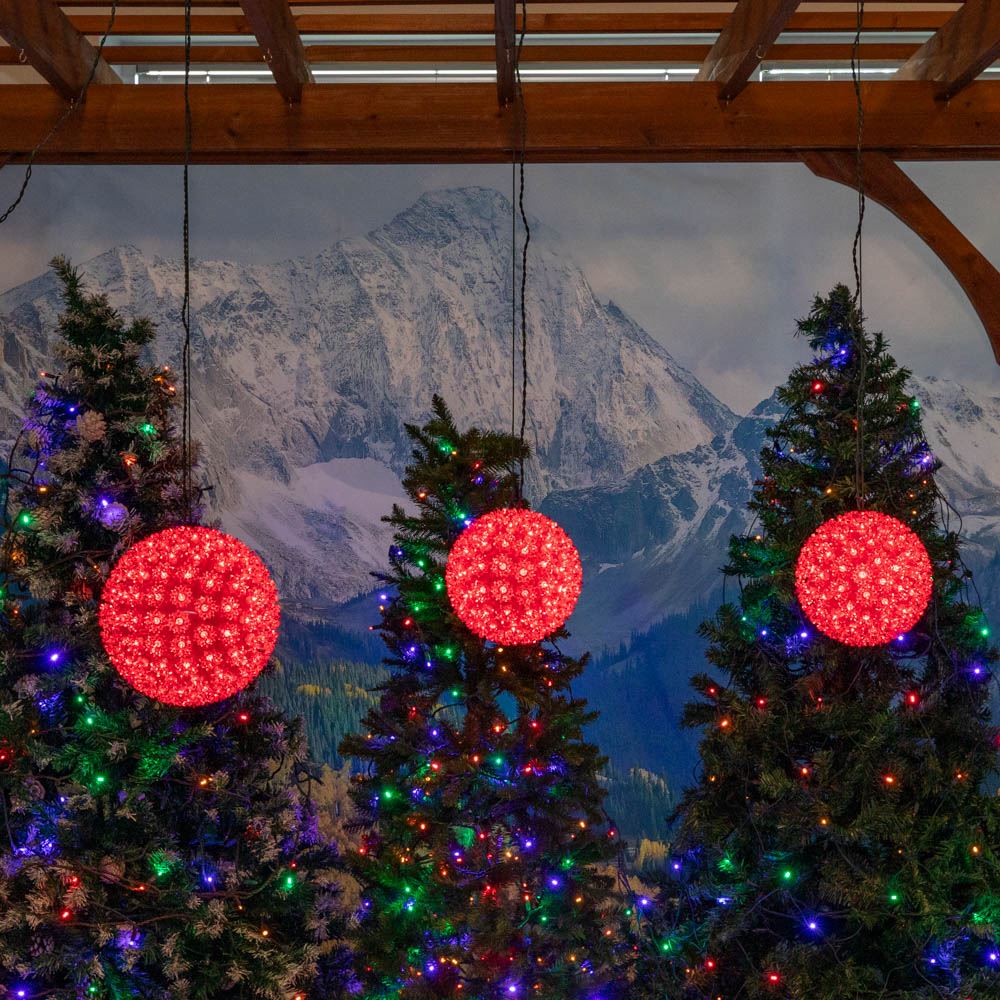 Red 10" Starlight Sphere 150 Light Christmas BallNovelty Lights | LED ...