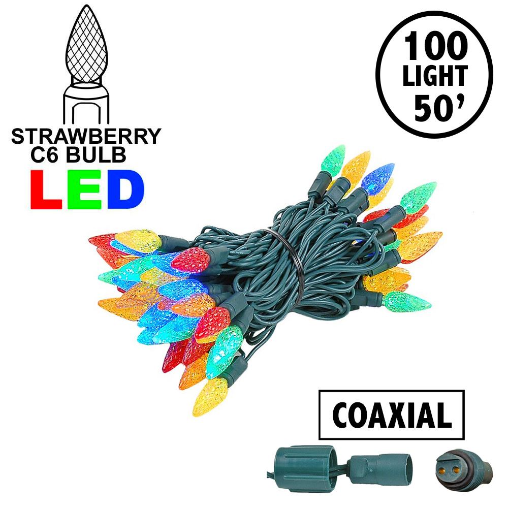 Commercial Coaxial C6 LED 100 Light Multi Color Strawberry Mini ...