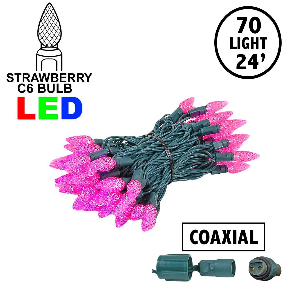 Commercial Coaxial C6 LED 70 Light Pink Strawberry Mini LightsNovelty ...