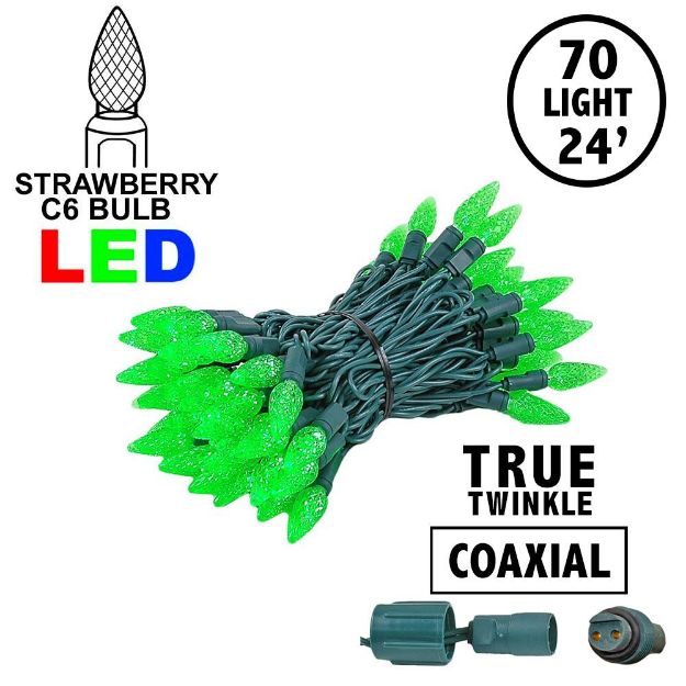 *NEW* TrueTwinkle® Commercial Coaxial C6 LED 70 Light Green Strawberry ...
