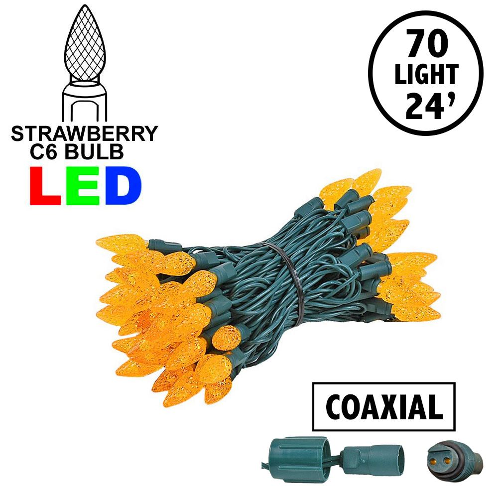 Commercial Coaxial C6 LED 70 Light Orange Strawberry Mini LightsNovelty ...