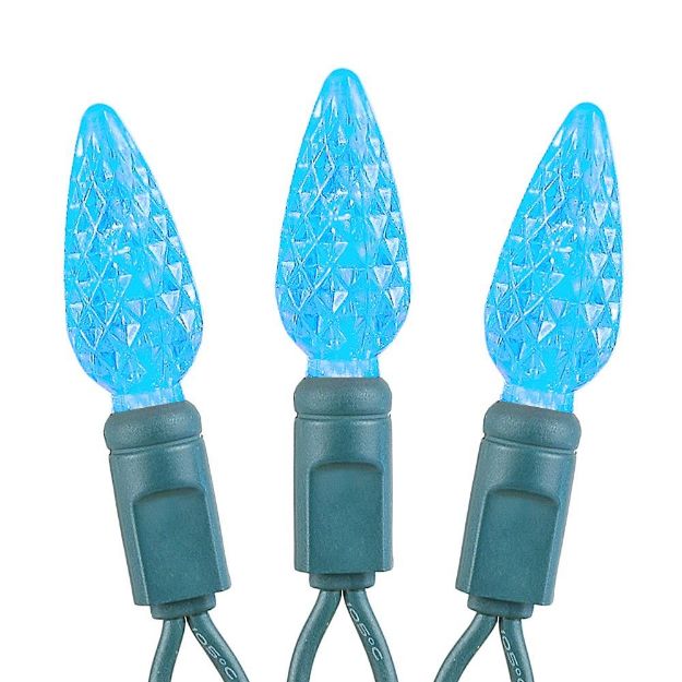 True Twinkle Commercial C6 LED 70 Light Teal Strawberry Mini ...