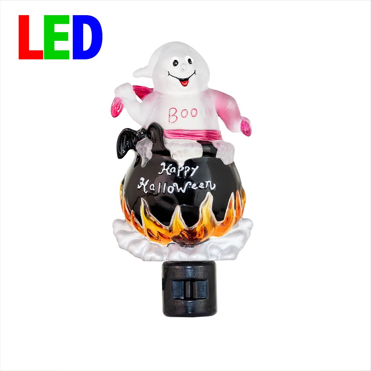 Halloween Night Light - Ghost in Cauldron - Novelty Lights IncNovelty ...