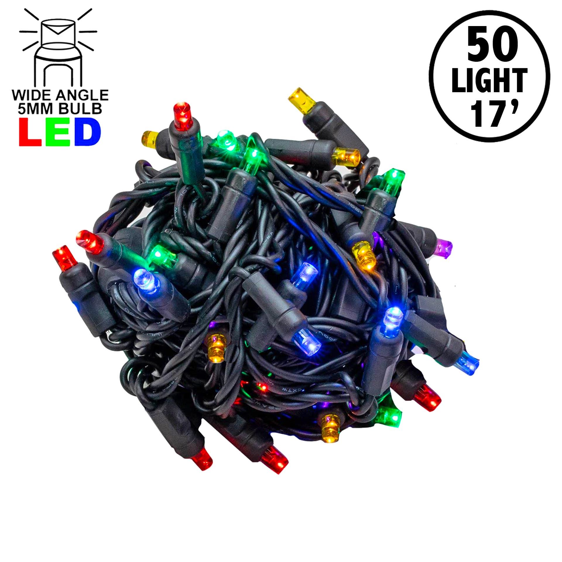 Wide Angle Multi Color 50 Bulb LED Christmas Lights SetsNovelty Lights ...