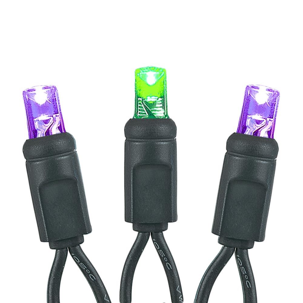 *NEW* True Twinkle LED Mini Lights 50 LED Purple & Lime 25' Long Black ...