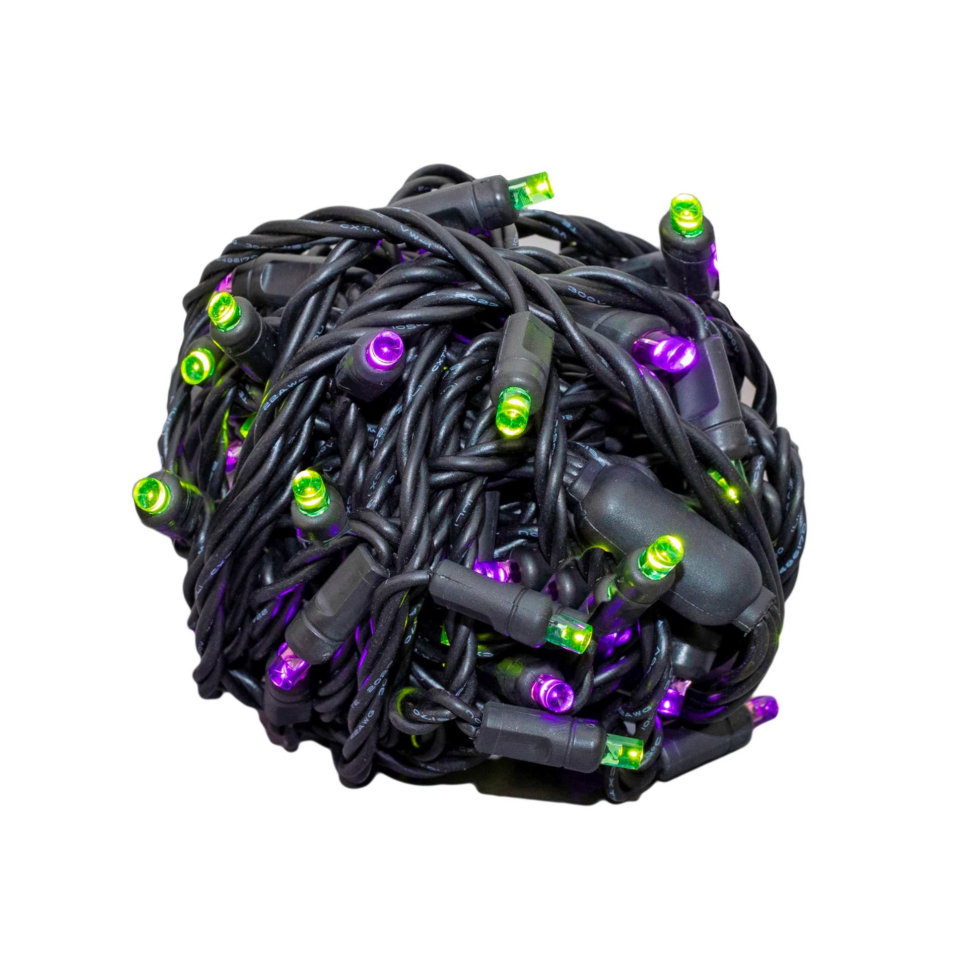 *NEW* True Twinkle LED Mini Lights 50 LED Purple & Lime 25' Long Black ...