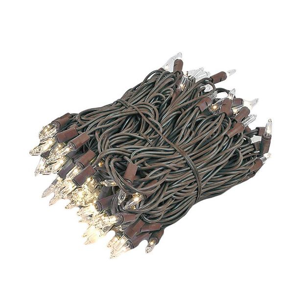 140 Light Chasing Clear Multi Function Mini Lights on Brown Wire ...