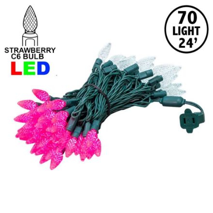 70 Light C6 Strawberry LED Christmas LightsNovelty Lights | LED ...