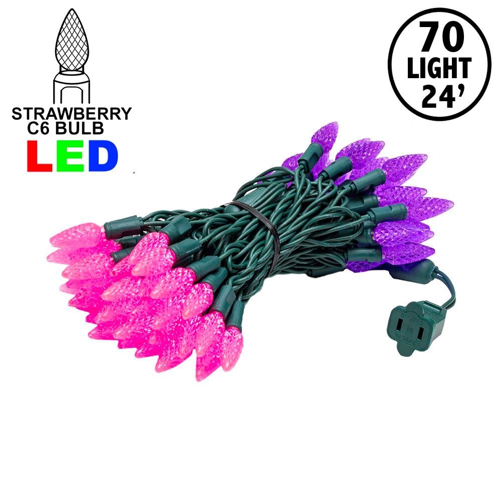 Commercial C6 LED 70 Light Pink & Purple Strawberry Mini LightsNovelty ...