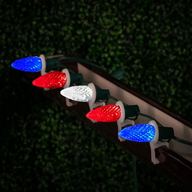 LED Red/White/Blue C9 Replacement Christmas Lights 25 PackNovelty ...