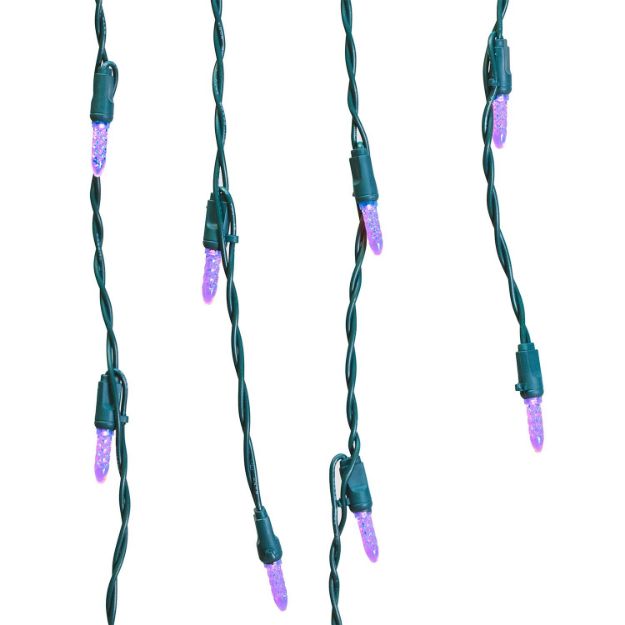 Purple LED Icicle Lights on Green Wire - Novelty Lights Inc Novelty ...